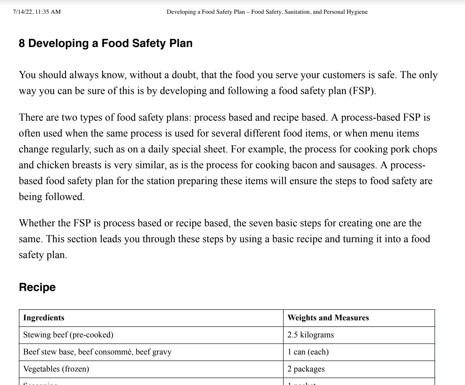 Step by Step Guide to Writing a Food Safety Plan (Manufacturer ...